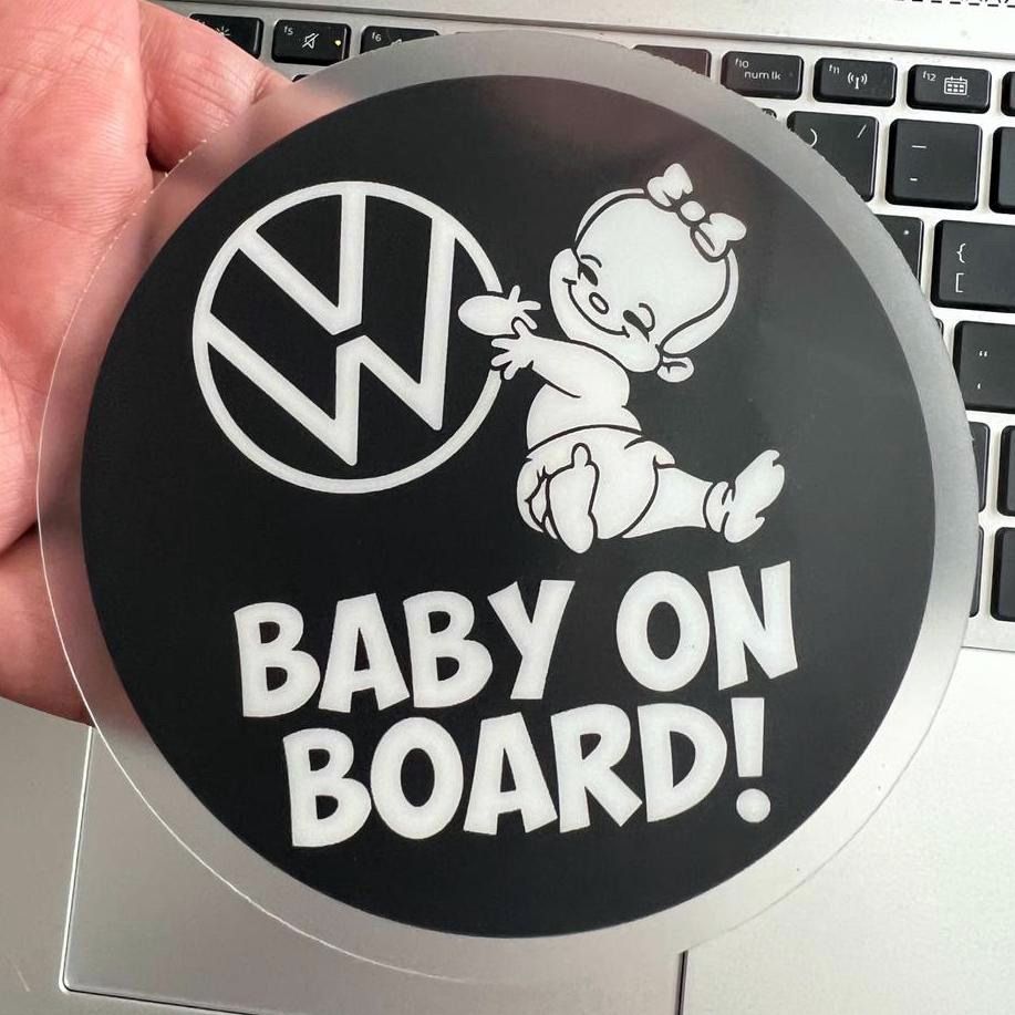Static Cling Car Decals : Volkswagen / VW Baby on Board (Boy / Girl ...
