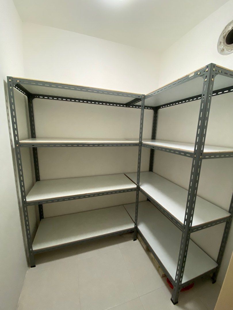 L-shaped Storeroom rack - Grey, Furniture & Home Living, Furniture ...