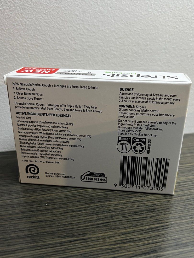 Strepsils Herbal Cough+ 16 Lozenges (Brand New), Health & Nutrition ...