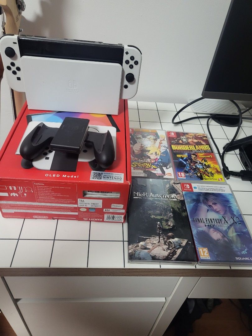 Switch OLED Full set with box and games, Video Gaming, Video Game ...