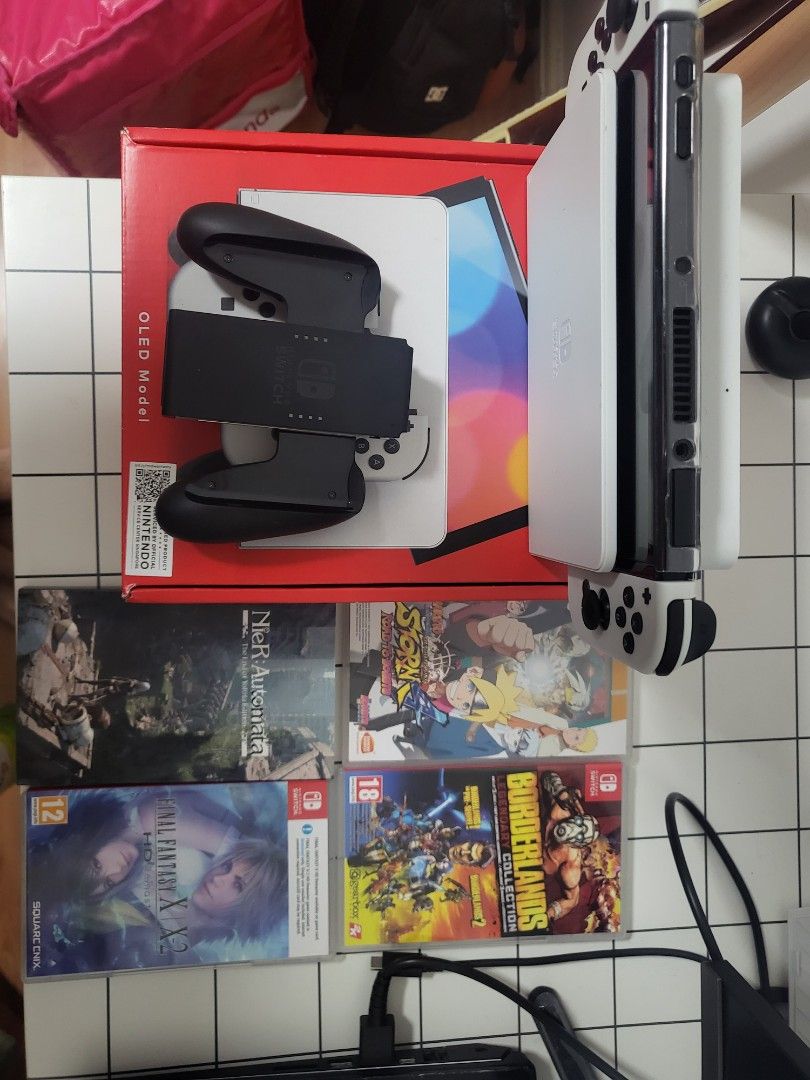 Switch OLED Full set with box and games, Video Gaming, Video Game ...