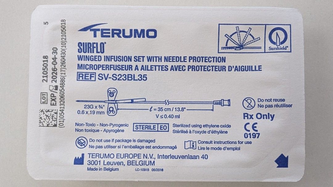 Terumo Surflo Winged Infusion Set, Health & Nutrition, Medical Supplies ...