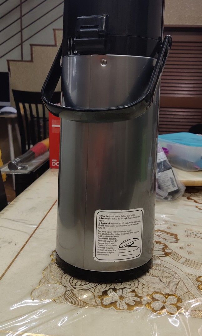 Thermos Vacuum Insulated Pump Pot 1.9L, Furniture & Home Living ...