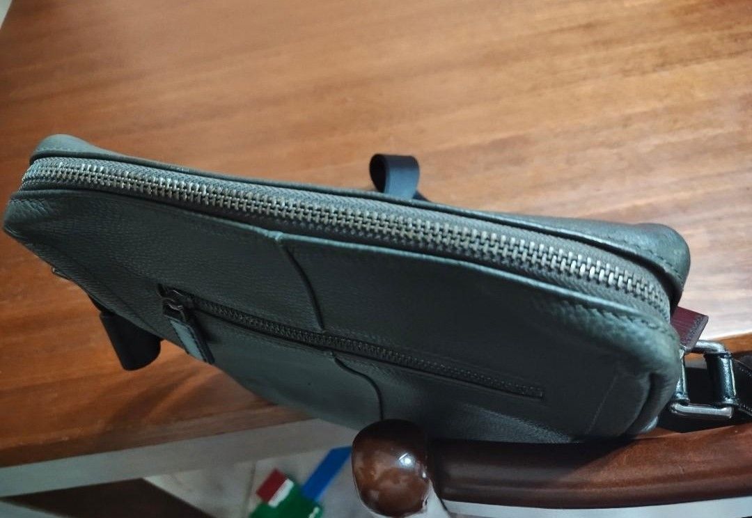 Tocco Toscano Fully Leather Sling Bag Olive Green Color, Men's Fashion ...