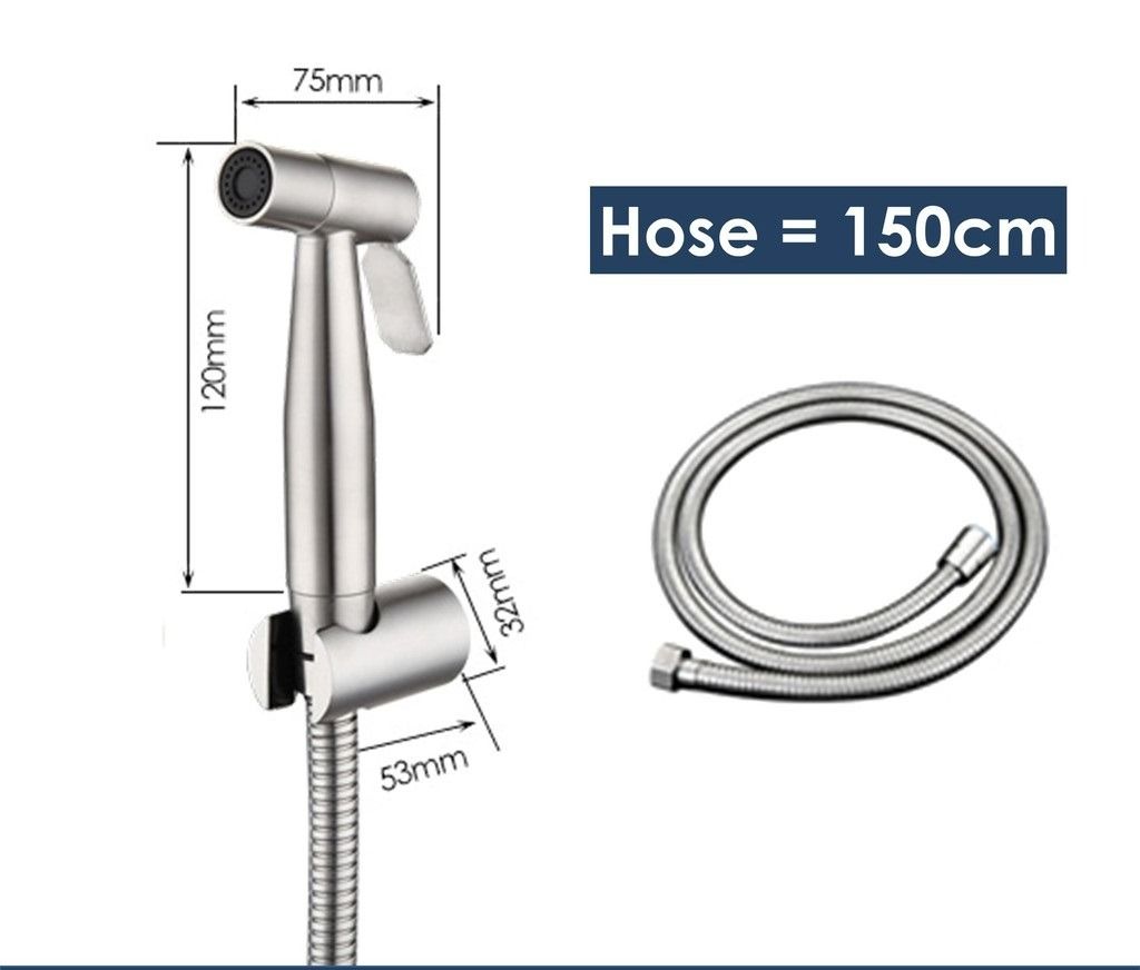 Toilet Handheld Spray Bidet with Hose and Holder Attachment PVC Extra ...