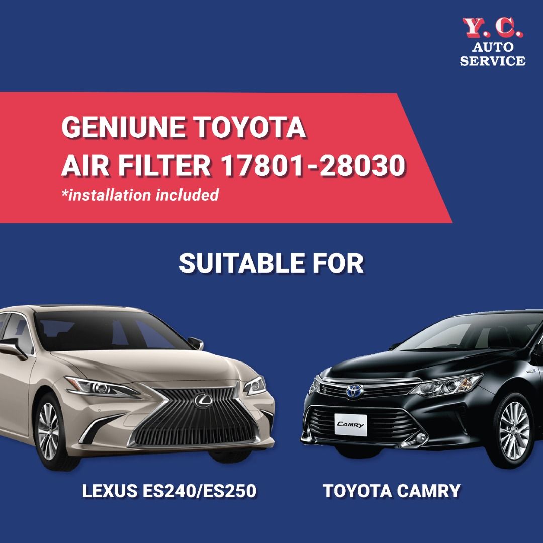 TOYOTA AIR FILTER 17801-28030 (GENIUNE ORIGINAL), Car Accessories, Car ...