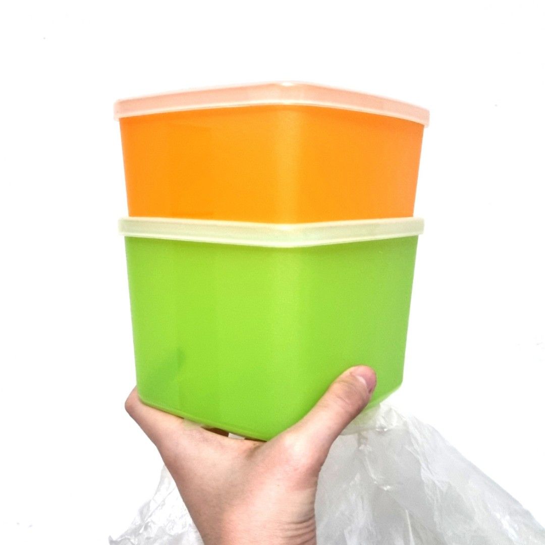 Tupperware 400 ml and 800 ml Square Round Container Box Set of 2 ...