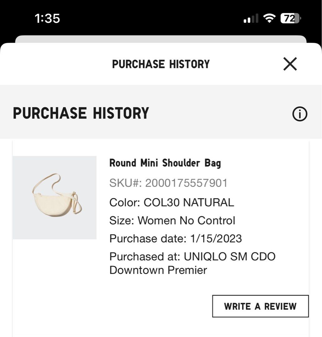 Uniqlo Dumpling Round Mini Shoulder Crossbody Bag, Women's Fashion ...