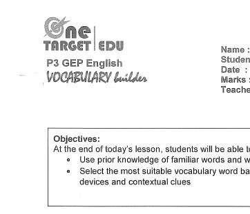 GEP P1 P2 P3 P5 P6 GEP Screening and selection test Prep English Math ...
