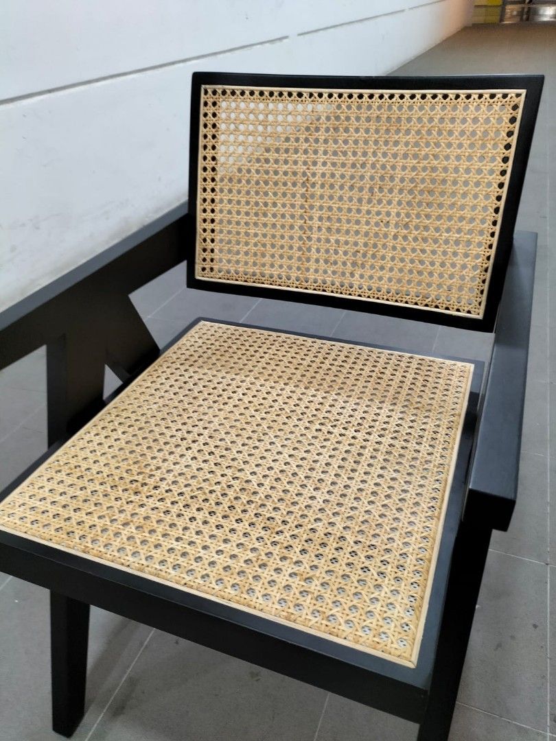 VOLONIA Rattan Chair in BLACK, Furniture & Home Living, Furniture ...
