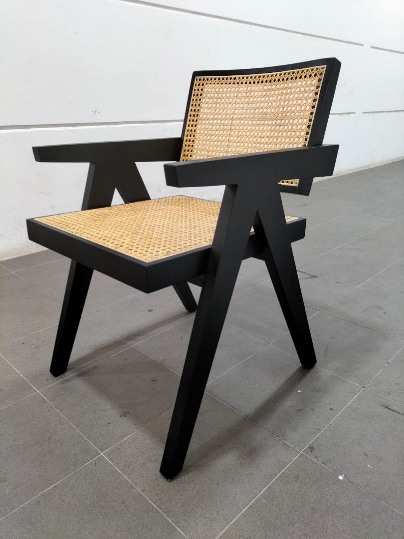 VOLONIA Rattan Chair in BLACK, Furniture & Home Living, Furniture ...