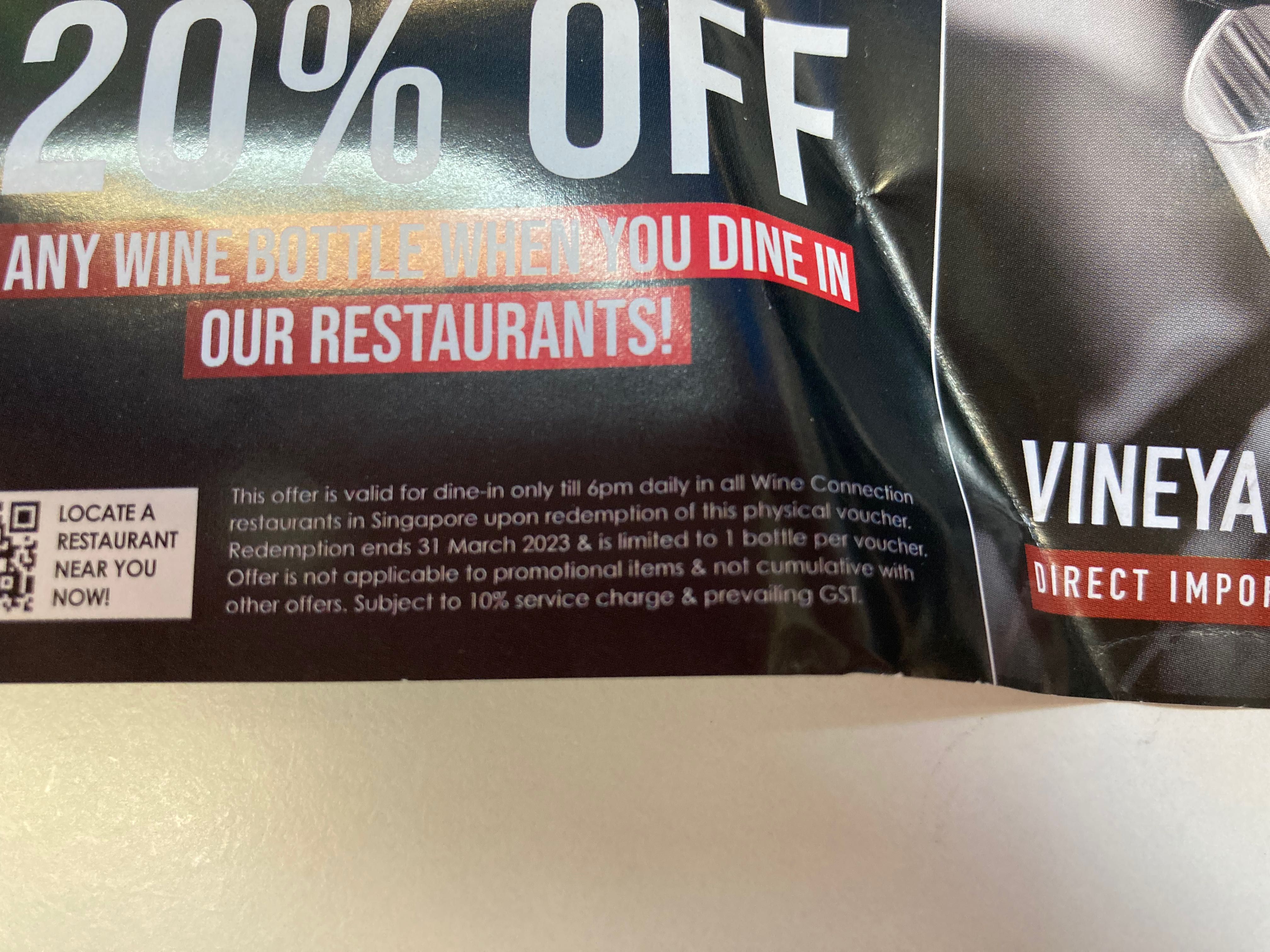 Wine Connection voucher, Tickets & Vouchers, Vouchers on Carousell