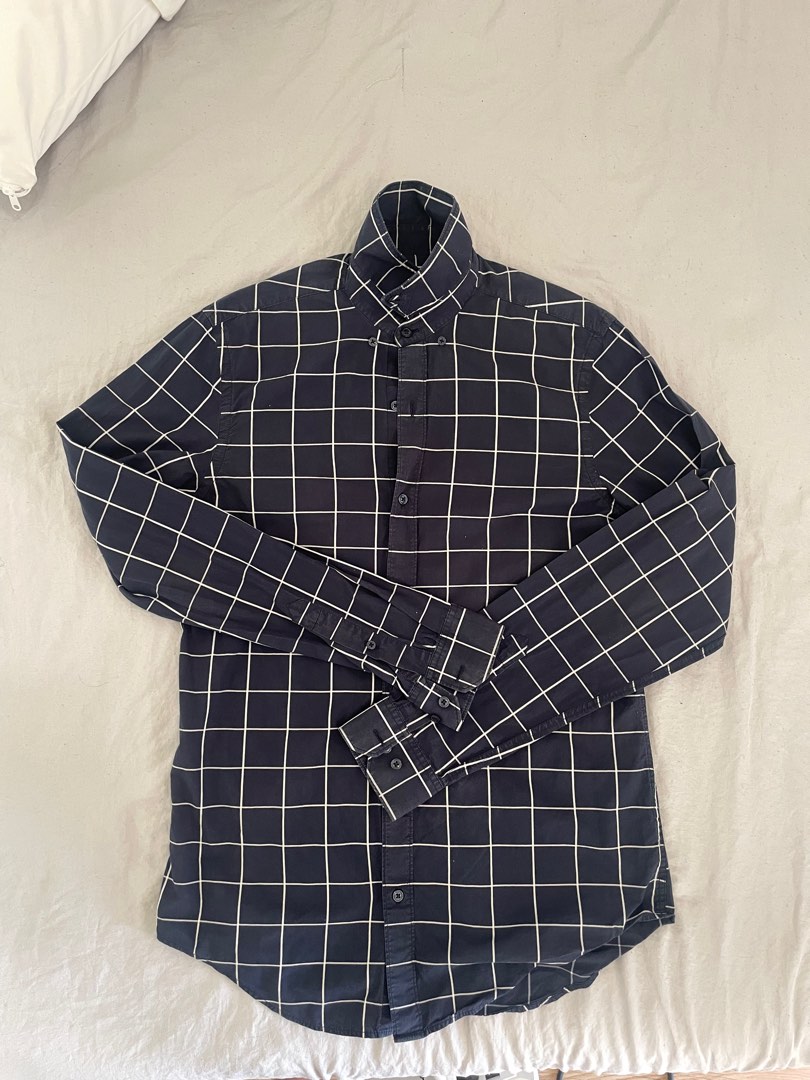 Zara Man Window Pane Check LS Shirt on Carousell