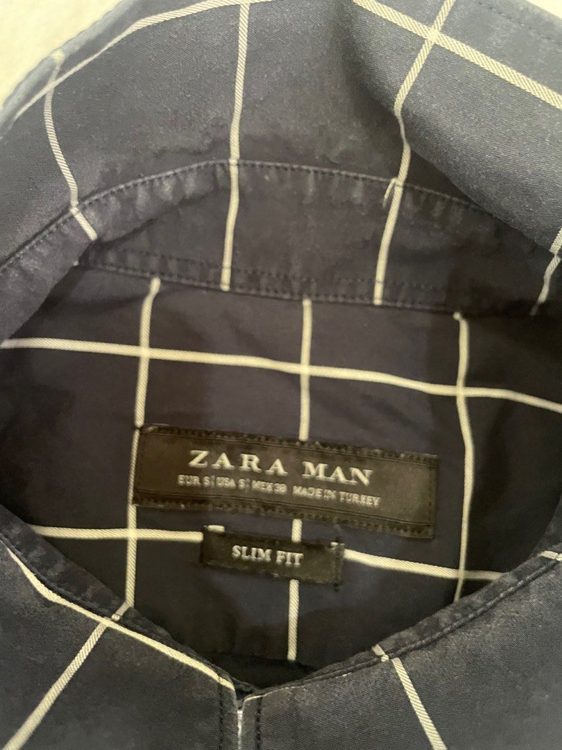 Zara Man Window Pane Check LS Shirt on Carousell