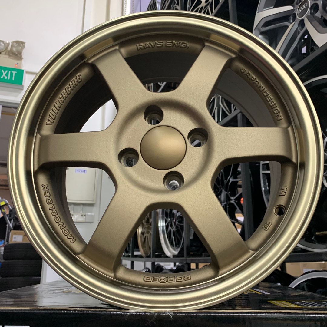 15” TE37 Design Sport Rims, Car Accessories, Tyres & Rims on Carousell