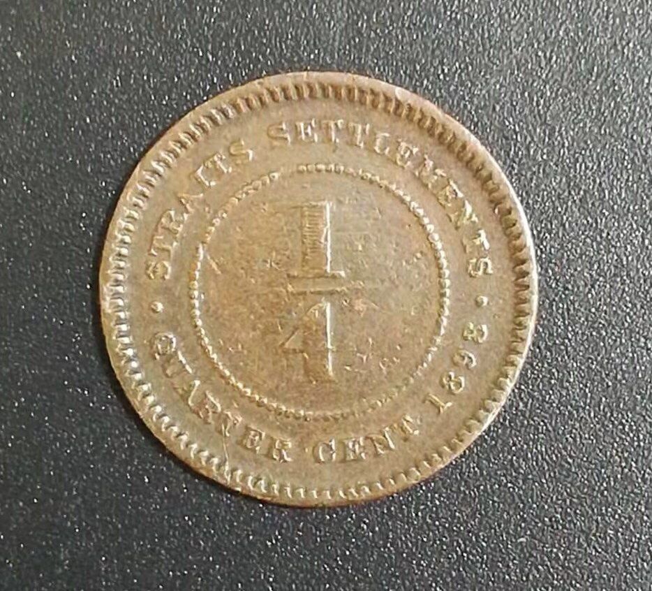 1898 Straits Settlements Queen Victoria 1/4 Cent Coin, Hobbies & Toys ...
