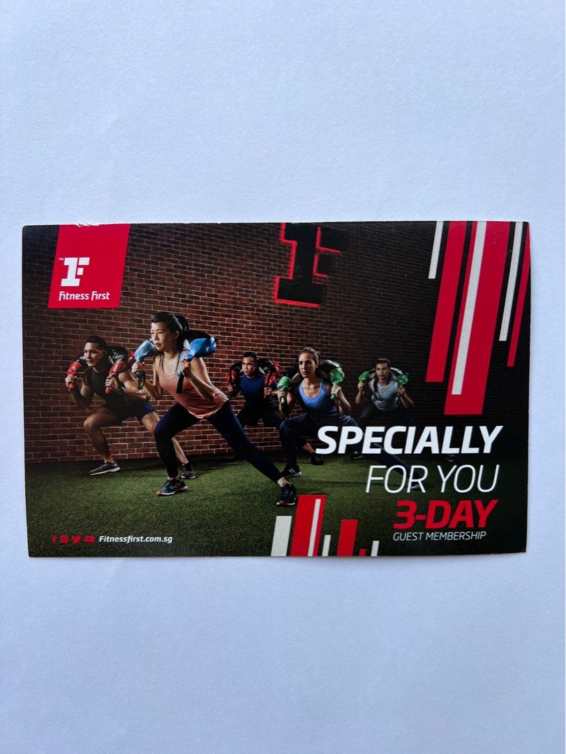 3 Day Guest Membership Gym Pass Fitness First, Health & Nutrition ...