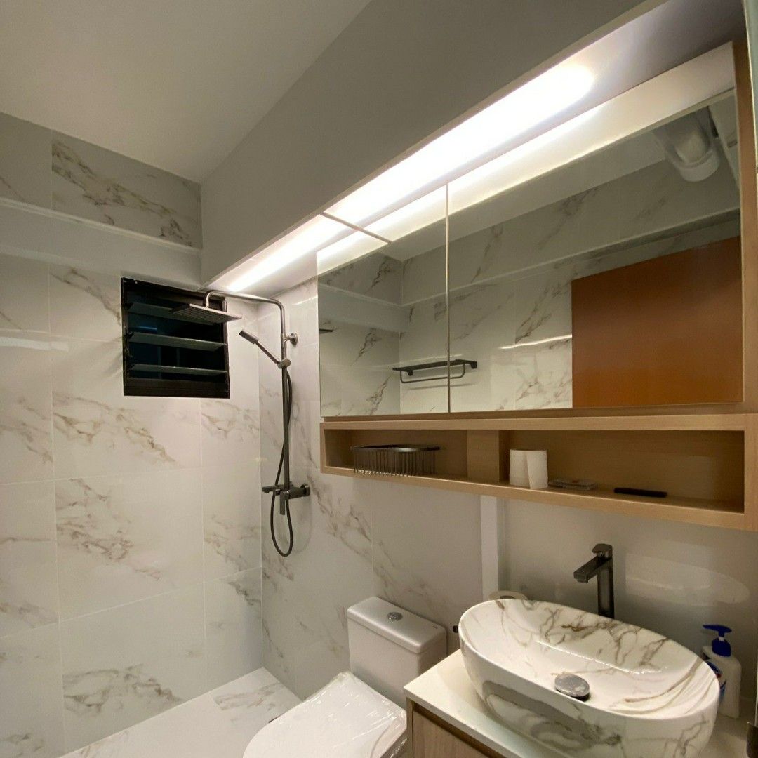 Bathroom Acrylic Panel Installation, Furniture & Home Living, Bathroom ...