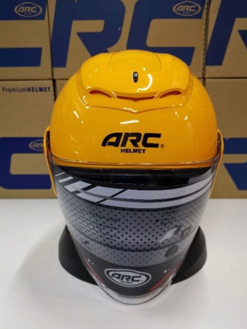 Arc Ritz Helmet Modern Yellow Special Colour V2, Motorcycles ...