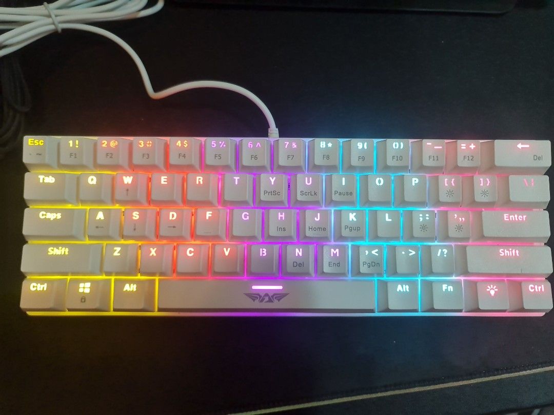 Armaggedon MKA-1C Psychswift white 60% RGB Keyboard Tactile/Brown ...