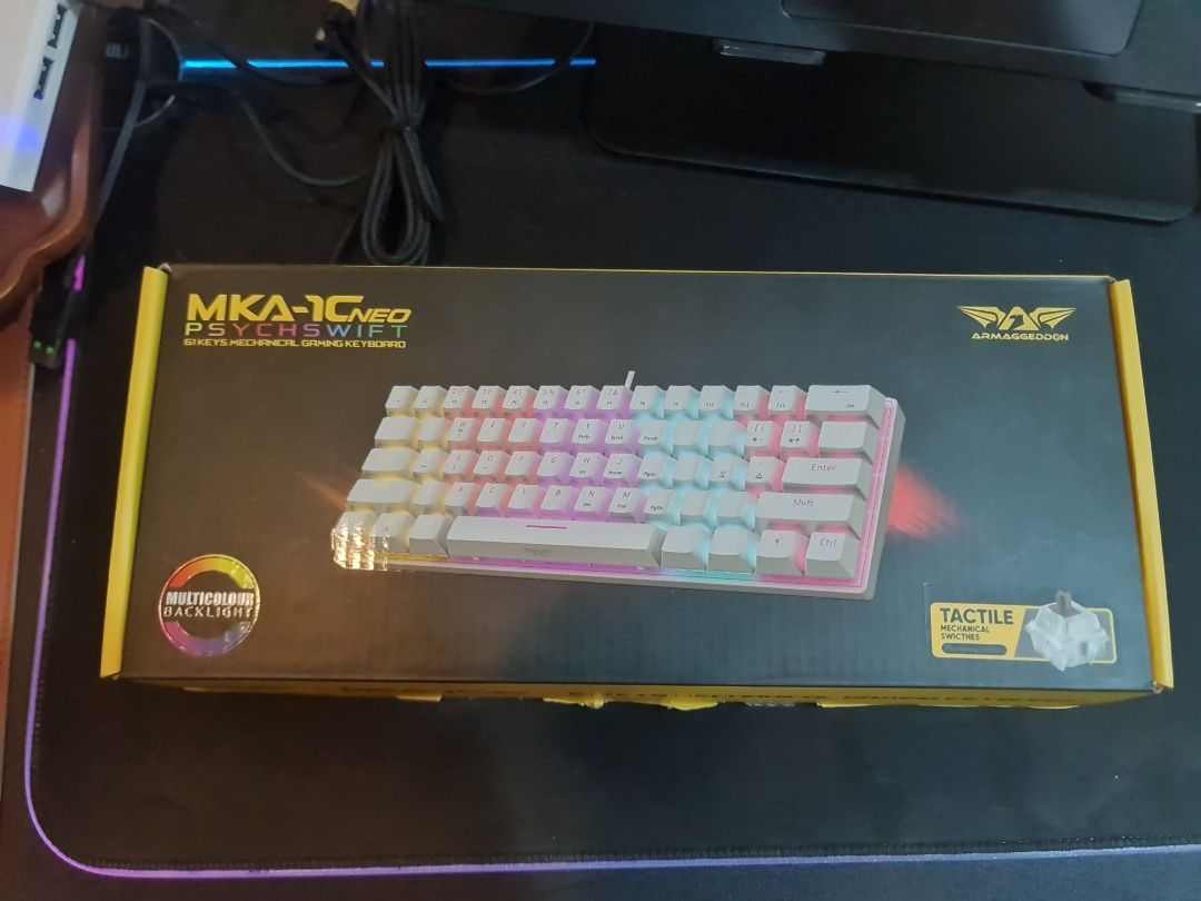 Armaggedon MKA-1C Psychswift white 60% RGB Keyboard Tactile/Brown ...