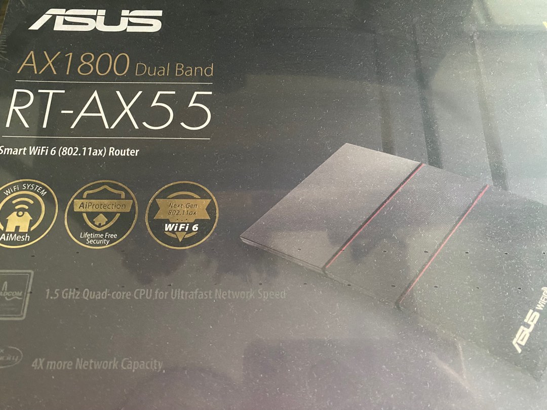ASUS AX1800 Dual Band, RT-AX55, 802.11ax Router, Computers & Tech ...