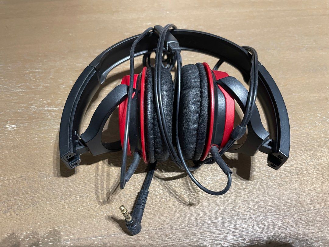 Audio Technica Red Headphones, Audio, Headphones & Headsets on Carousell