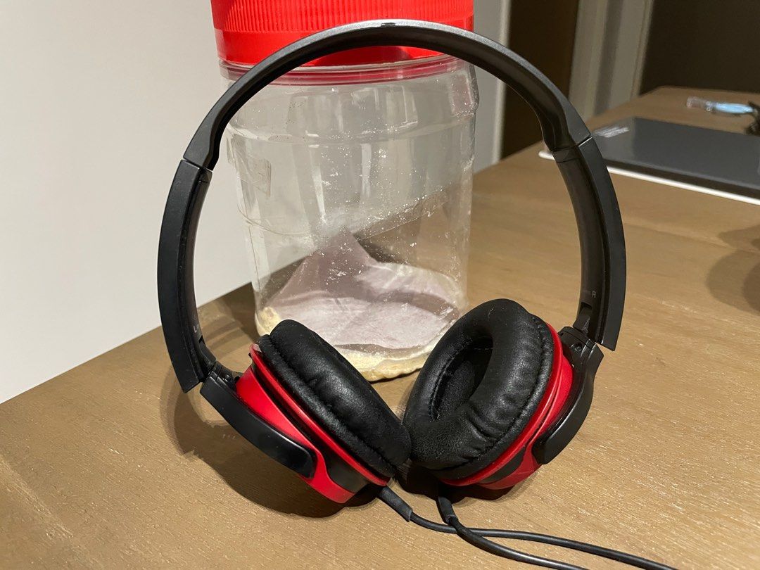 Audio Technica Red Headphones, Audio, Headphones & Headsets on Carousell