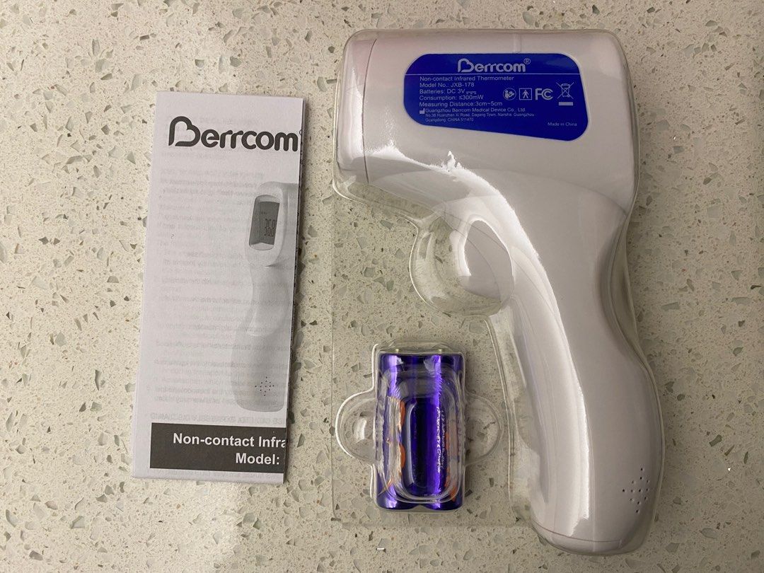 Berrcom Model: JXB-178 Non-contact Infrared Thermometer 頭探式紅外線體溫探熱槍, 健康 ...