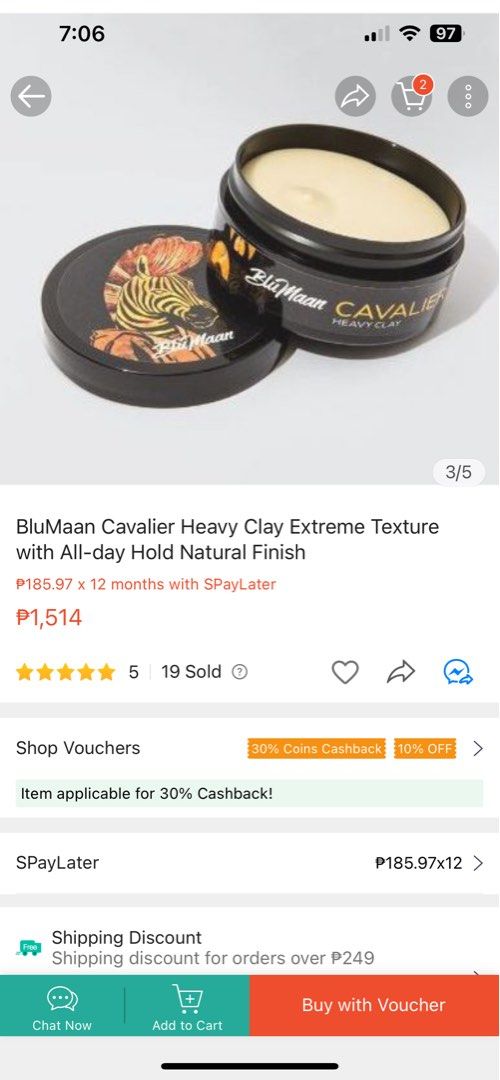 BluMaan Cavalier Heavy Clay Extreme Texture with All-day Hold Natural ...