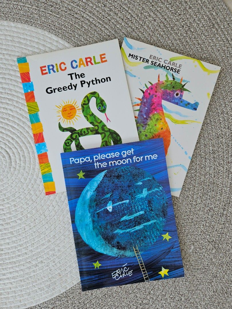 Bundle of Eric Carle Picture Books (The Greedy Phyton, Mister Seahorse ...
