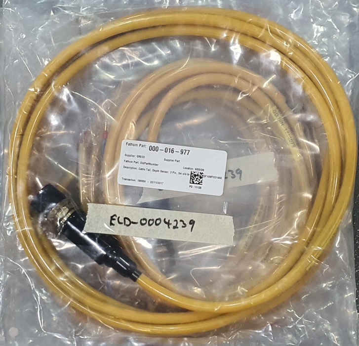 Cable Tail, Depth Sensor, 3 Pin, 3m o/a to Souriau FEDF10MT0314A090 ...