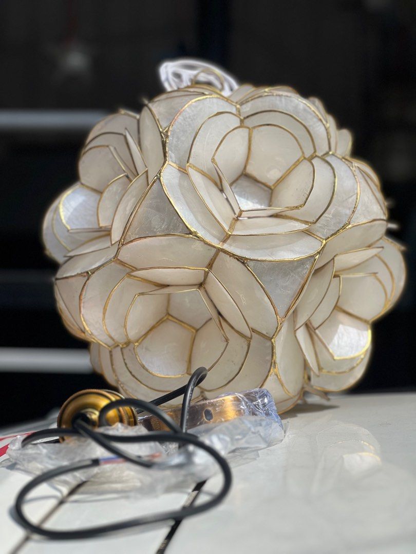 Capiz flower pendant light, Furniture & Home Living, Home Decor, Other ...