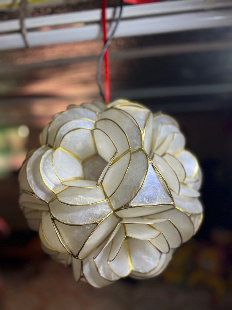 Capiz flower pendant light, Furniture & Home Living, Home Decor, Other ...