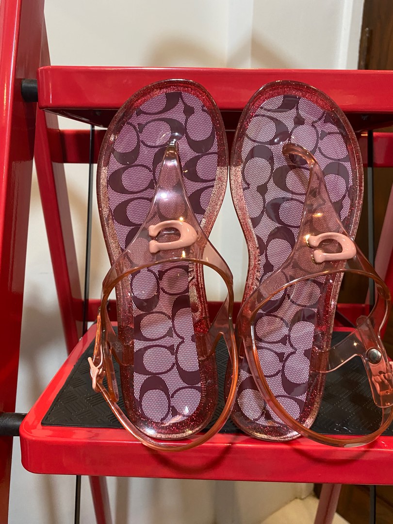 COACH JELLY SANDALS, Women's Fashion, Footwear, Slippers and slides on ...