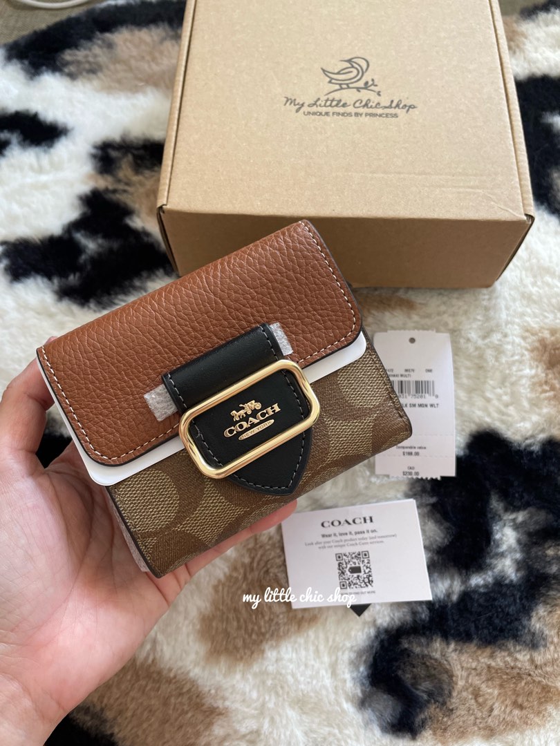 coach small morgan wallet in signature canvas khaki multi on Carousell