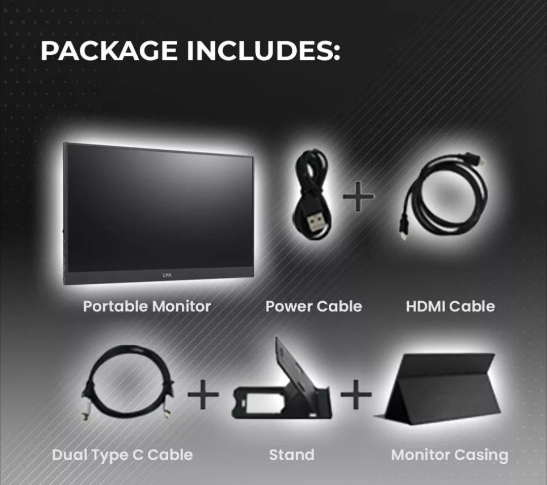 CRX 17.3" inch FHD 144Hz portable monitor office desktop laptop gaming ...