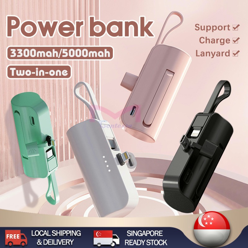 Cute Mini Powerbank 5000MAH Android Micro-USB Type-C Emergency Charge ...