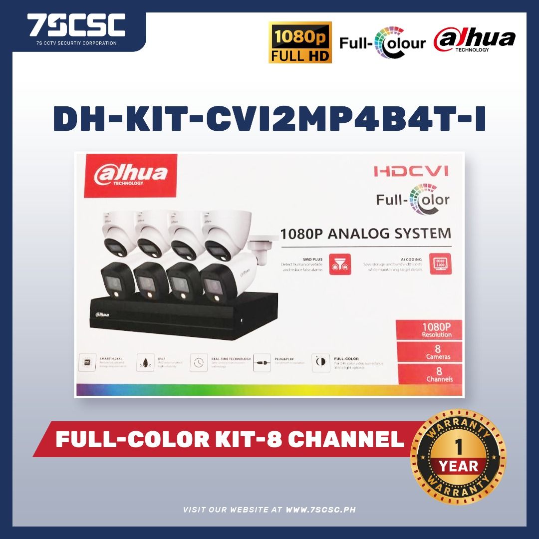 Dahua 8CH Full Color Kit 2MP, Furniture & Home Living, Security & Locks, Security Systems & CCTV ...