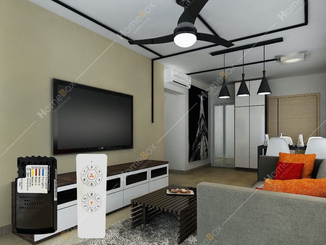 DC Ceiling Fan Remote Control Kit with Receiver for DC motor Fan. 6 ...