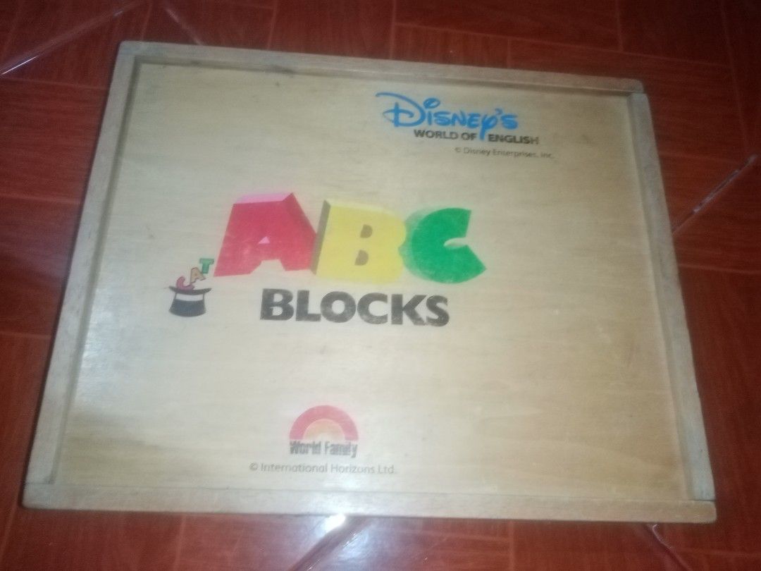 DISNEY World of English ABC Wooden Blocks Preloved With signs of Usage ...