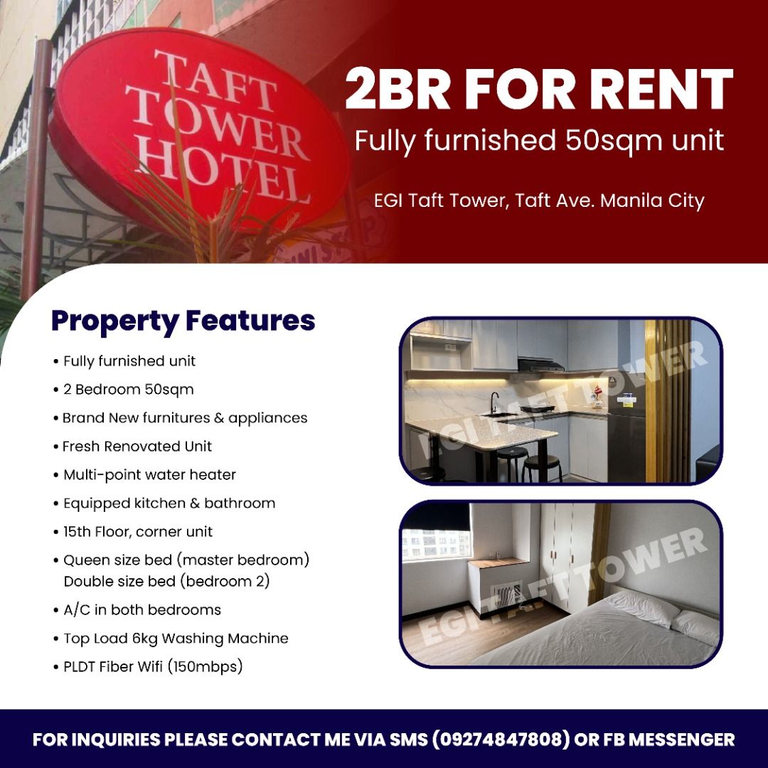 EGI Taft Tower 2BR Beside La Salle (DLSU), Property, Rentals ...