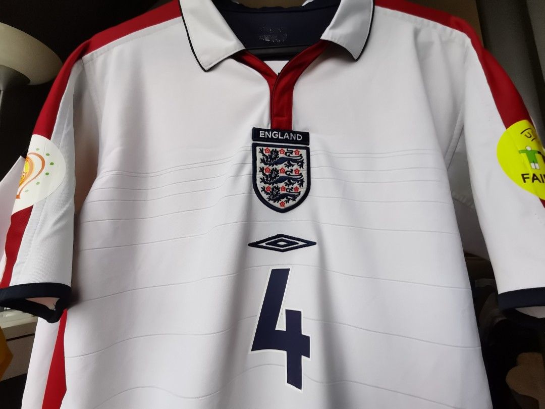 England 2004 Euro Cup Home Jersey #4 GERRARD vs Switzerland UMBRO ...