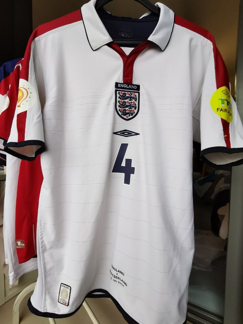 England 2004 Euro Cup Home Jersey #4 GERRARD vs Switzerland UMBRO ...