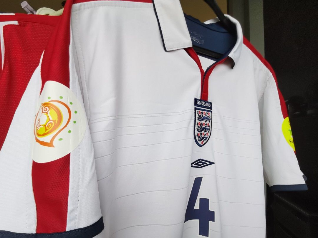 England 2004 Euro Cup Home Jersey #4 GERRARD vs Switzerland UMBRO ...