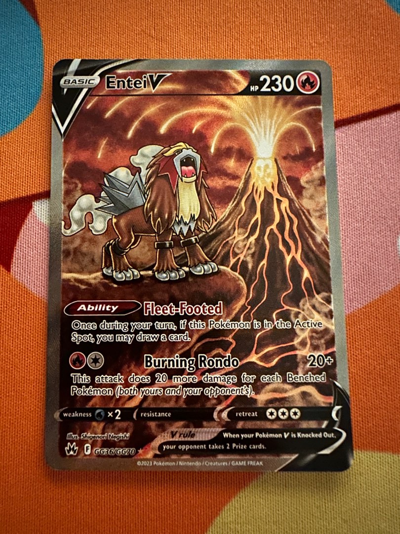 Entei V - GG36/GG70 - Ultra Rare, Hobbies & Toys, Toys & Games on Carousell