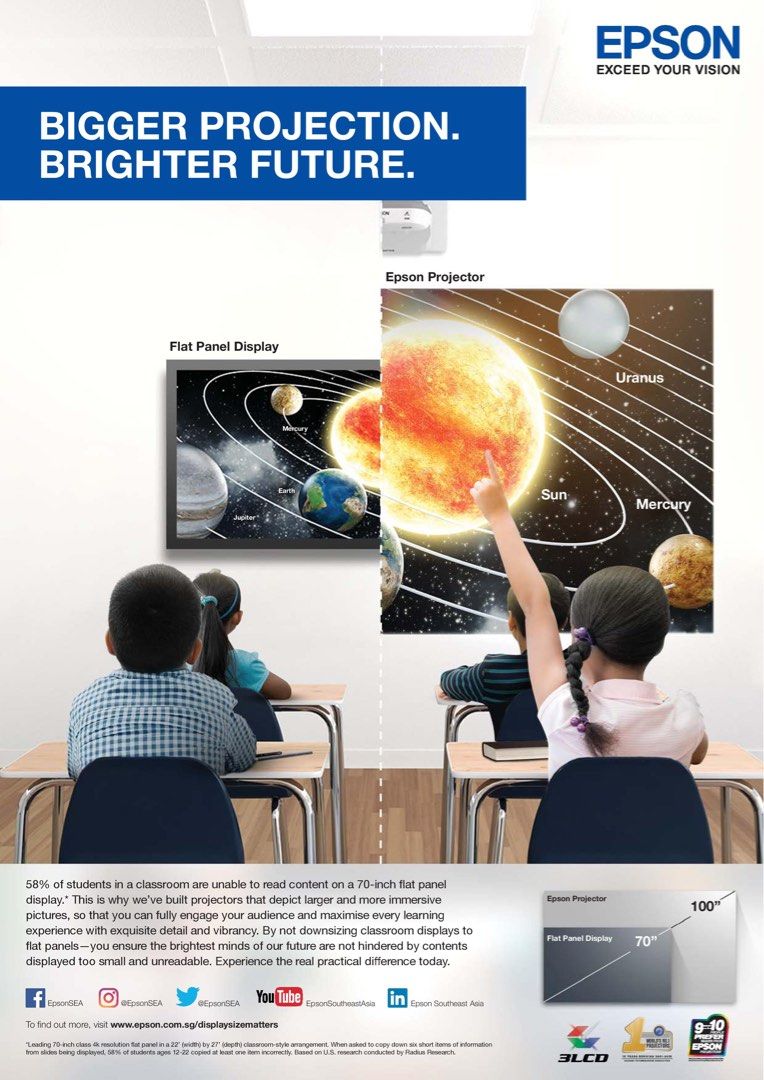 EPSON EB-685WI Ultra-Short Throw WXGA 3LCD Projector 3500LUMEN, TV ...