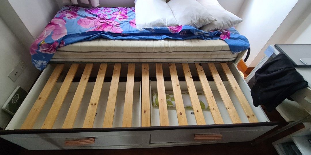 Expandable Bed with Storage, Furniture & Home Living, Furniture, Bed ...