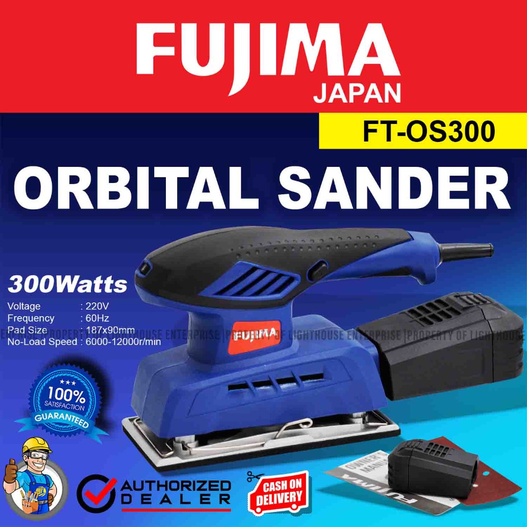 FUJIMA Japan 300W 187x90mm Orbital Finishing Sander / Orbital Sander ...