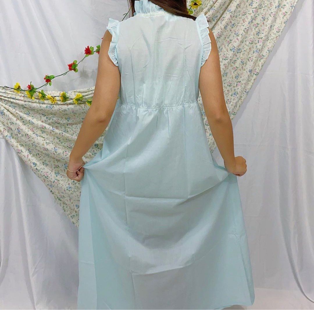 Gaun Tidur Katun Sleeping Gown Princess Bridgerton, Fesyen Wanita ...